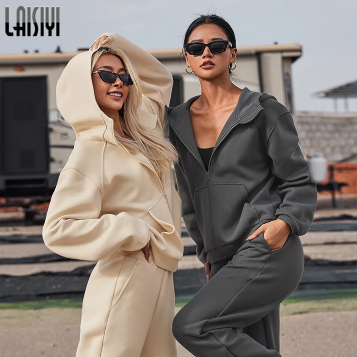 LAISIYI-Women-Casual-Tracksuits-Sports-2-Pieces-Set-Hooded-Sweatshirts ...