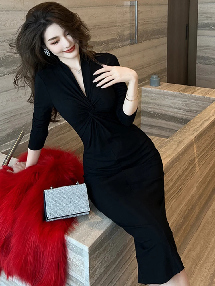 Simple Red And Black Dress