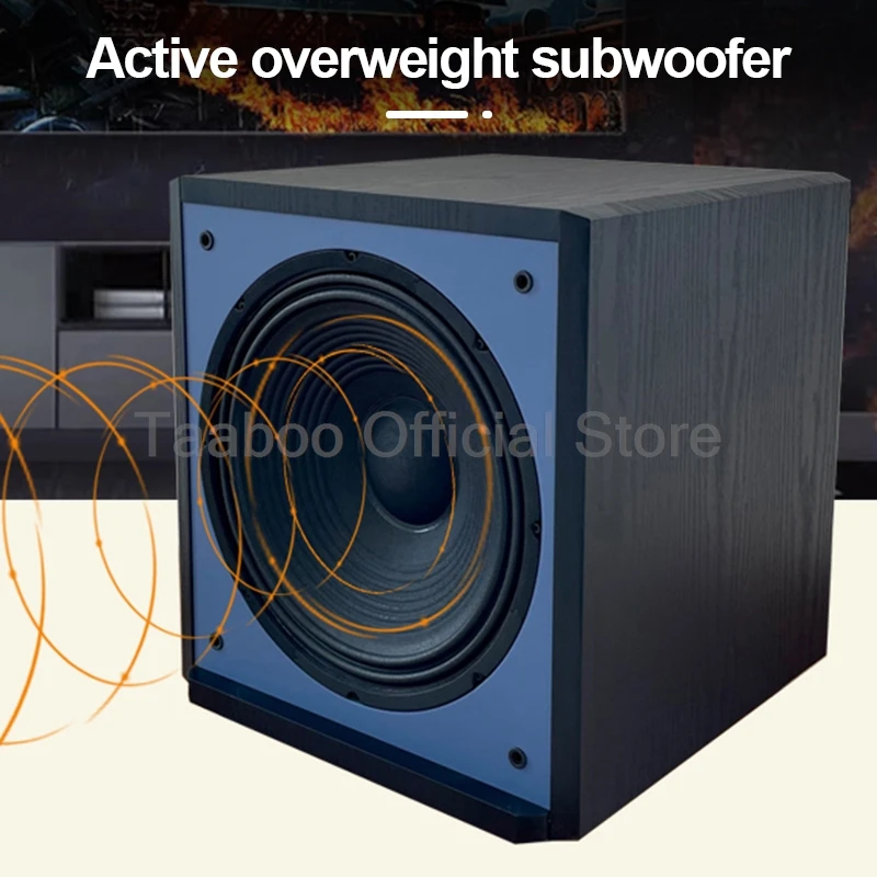10-12-Inch-Active-Subwoofer-Speaker-High-Power-HiFi-Fever-Wooden ...