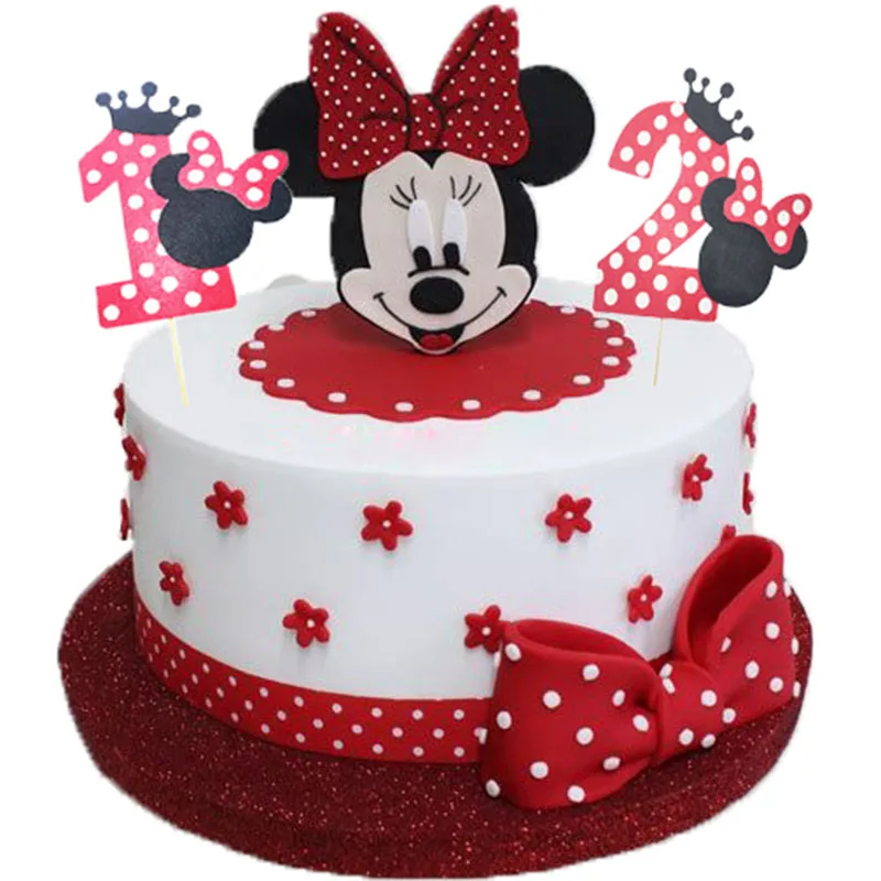 Red Minnie Mouse Baby Shower Cake