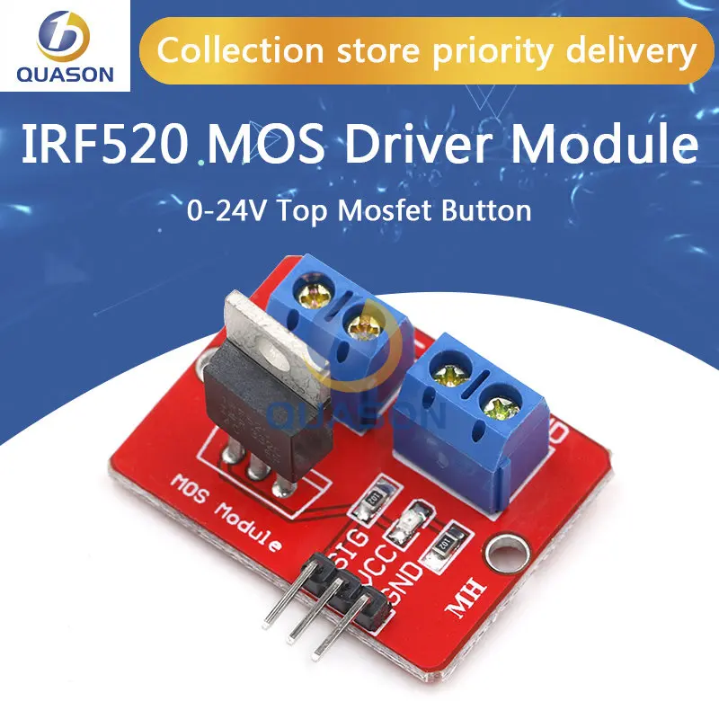 0-24V Top Mosfet Button IRF520 MOS Driver Module For Arduino MCU ARM pi
