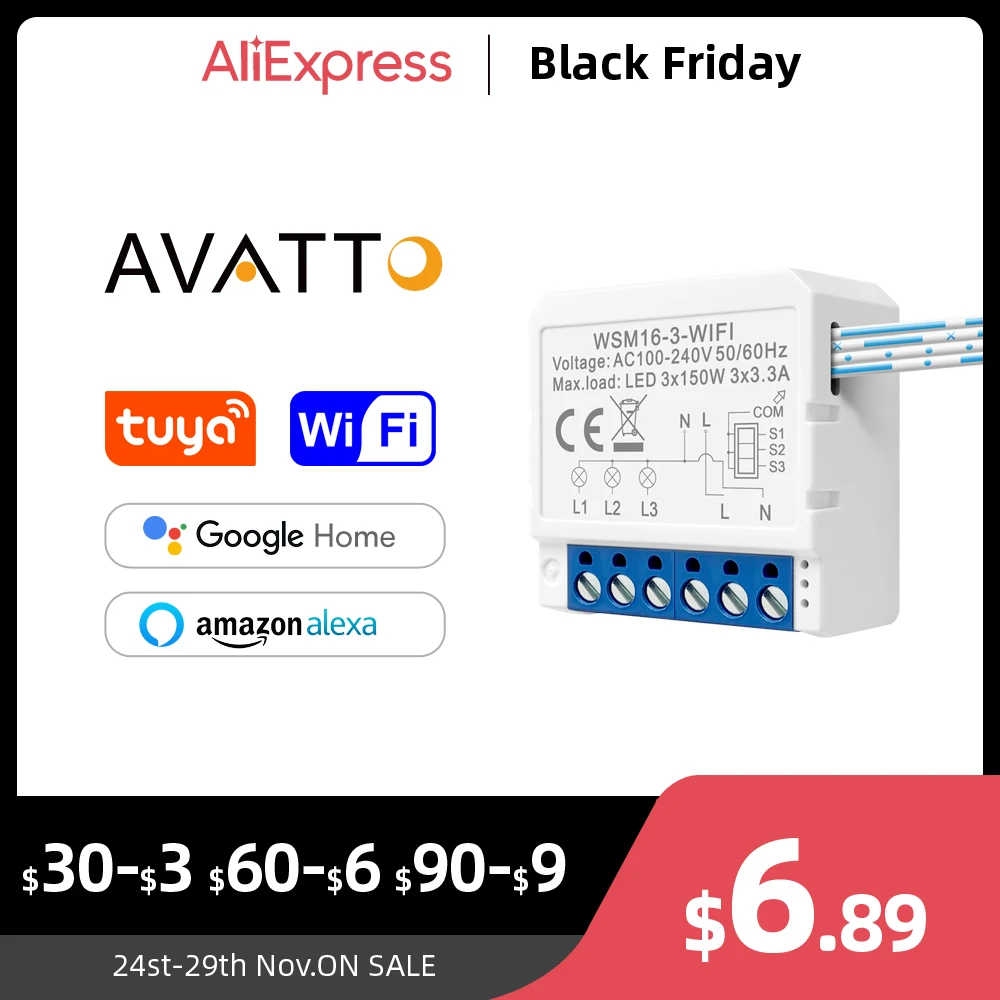 Avatto Tuya Wifi Switch Module With 1/2/3/4 Gang Dual Way Control ...
