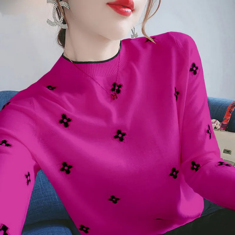 Women Sweater Autumn Winter Exquisite Embroidery Knitwear 2021Female ...