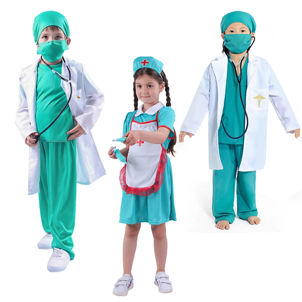 Doctor Costume Kids Science Cosplay Clothes Kids Doctor Nurse Shirt ...