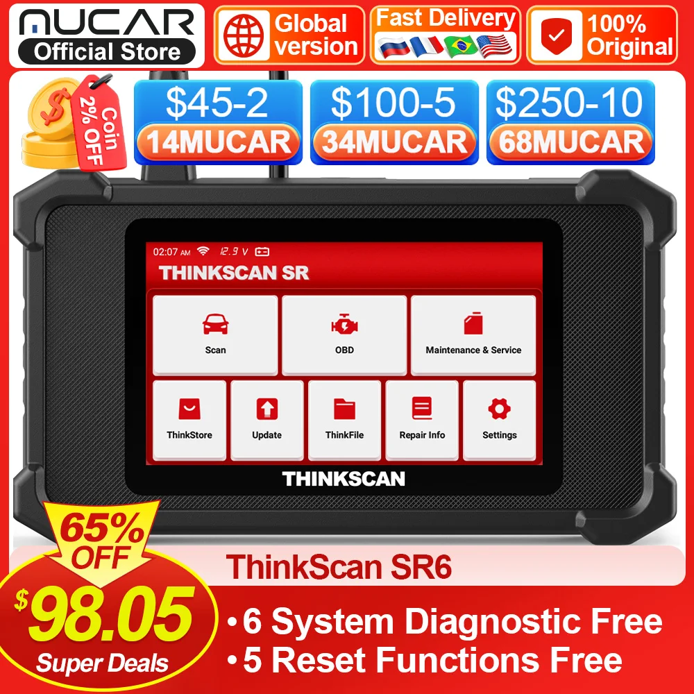 Thinkcar-Thinkscan-SR2-SR4-SR6-OBD2-Scanner-For-Car-Scan-Tools-ABS-SRS ...