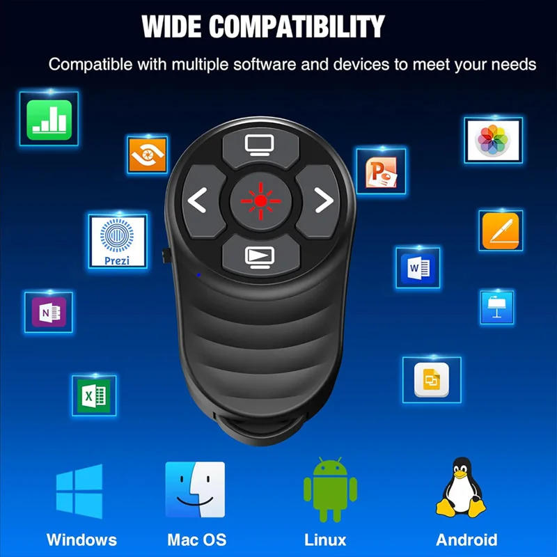 Rechargeable 2 in 1 USB Type C Wireless Presentation Clicker Finger ...