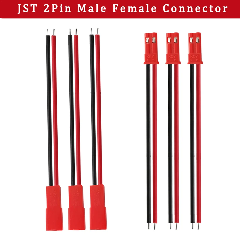 1/2/5Pair 22AWG JST Cable 20mm JST 2Pin Male Female JST RCY Plug Jack ...