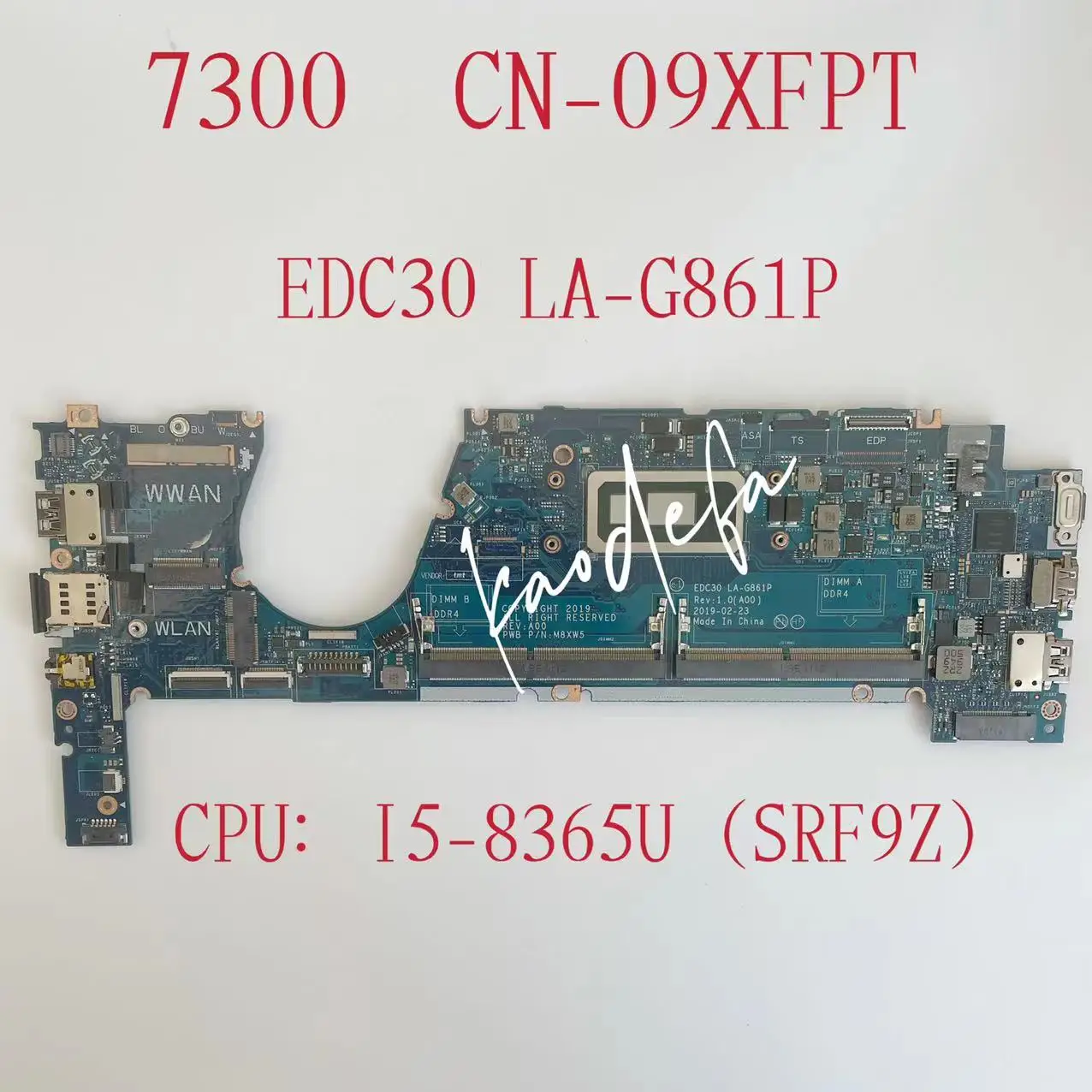 CN-09XFPT 09XFPT 9XFPT EDC30 LA-G861P Mainboard For Dell Latitude 7300 ...