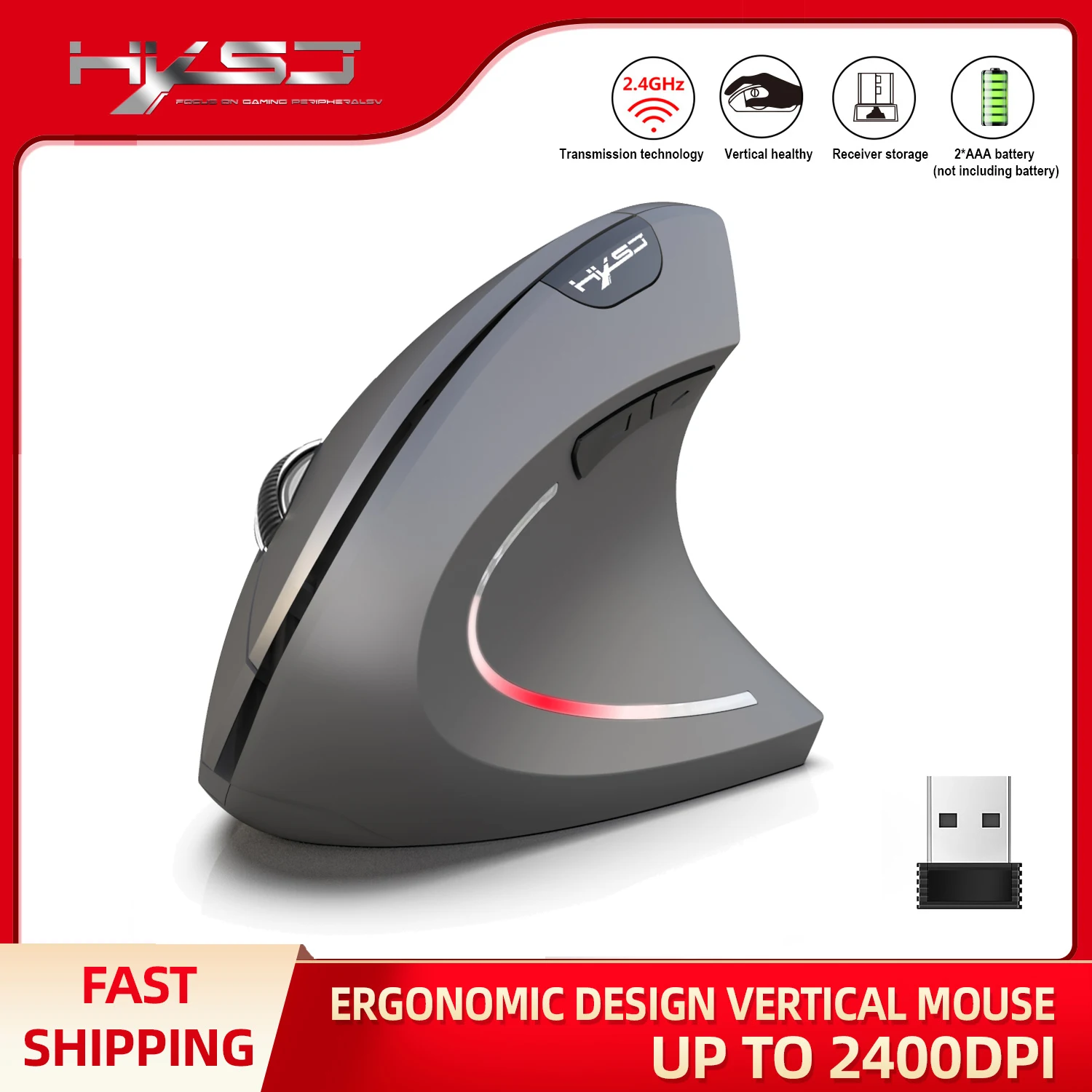 HXSJ-T24-2-4G-Ergonomic-Optical-Wireless-Mouse-ABS-Vertical-Healthy ...