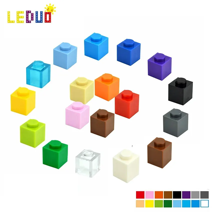 200PCS DIY 1x1 Dots Building Blocks Thick Figures Bricks Educational ...