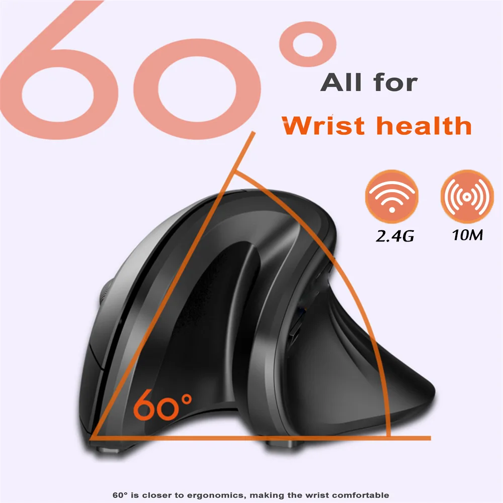 New Vertical Wireless Mouse Usb Computer Gaming Wired Mice Optical 3200 ...