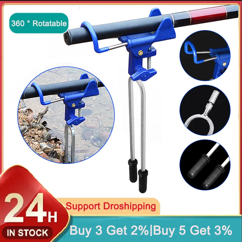 Clamp-On-Type-fishing-Rod-Bracket-360-Degrees-Adjustable-Stainless ...