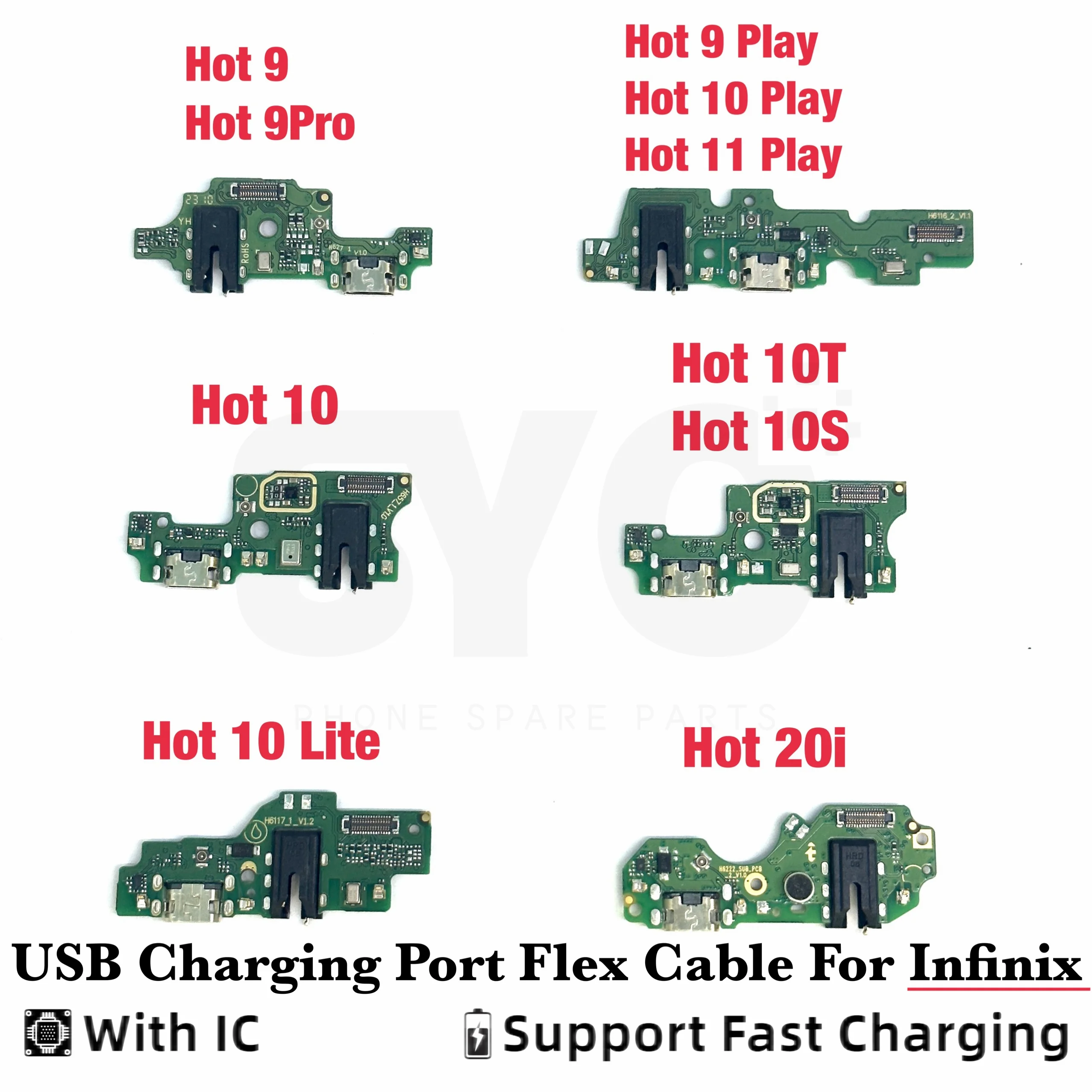 OEM Repair USB Charging Port Connector Board Flex Cable For Infinix Hot ...