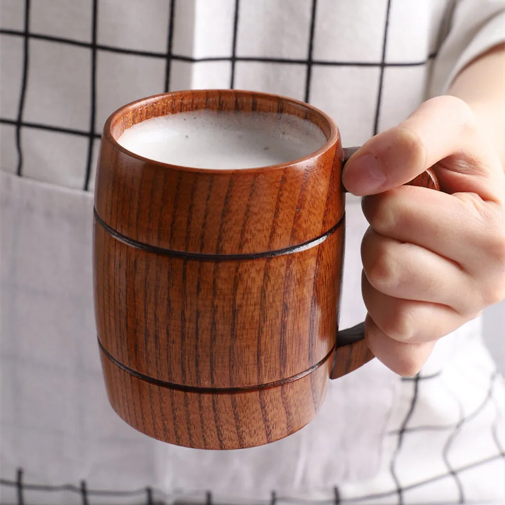 Coffee-Mug-Natural-Wooden-Beer-Mug-With-Handle-Mule-Mugs-Tea-Water ...