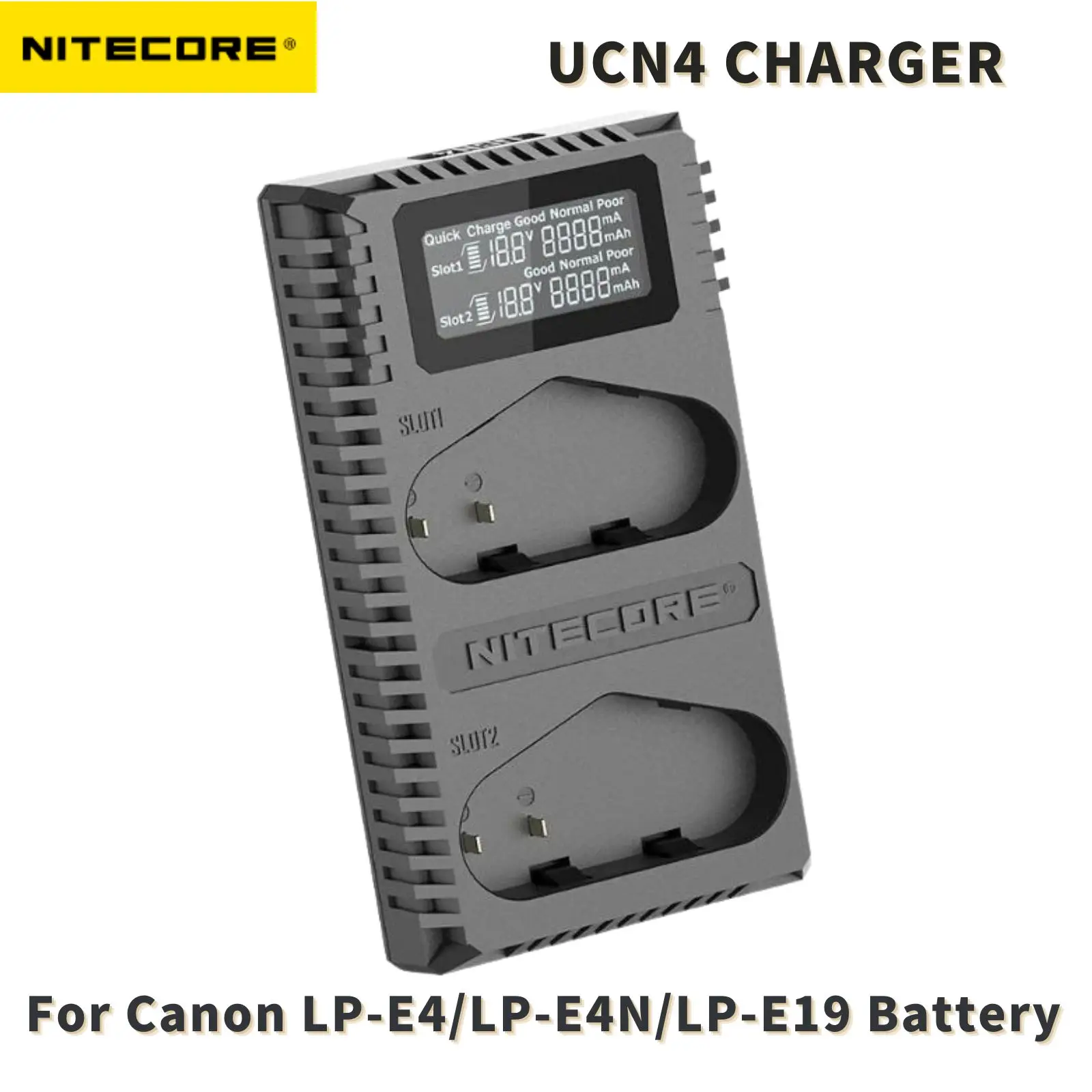 NITECORE-UCN4-Pro-Dual-Slot-USB-QC-LP-E4-LP-E4N-LP-E19-Charger-For ...