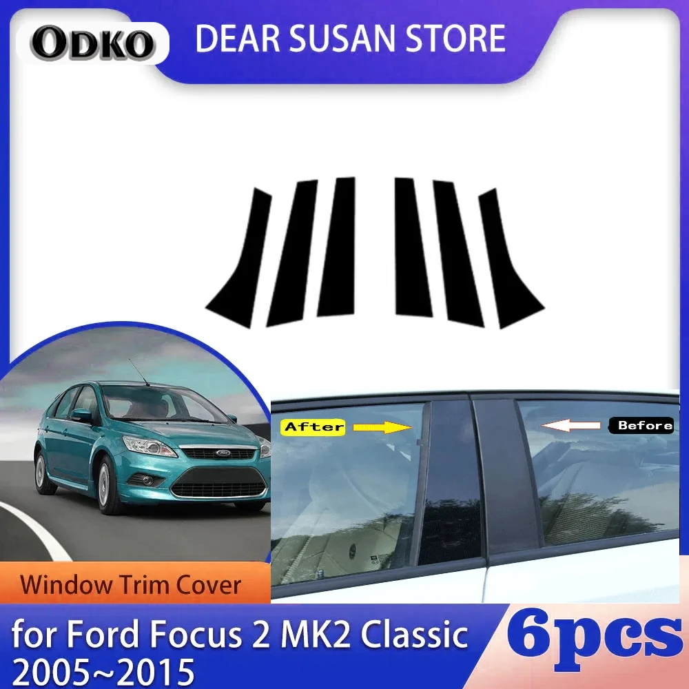 6Pcs-Car-Pillar-Posts-Door-Window-Trim-Cover-Stickers-Decal-for-Ford ...