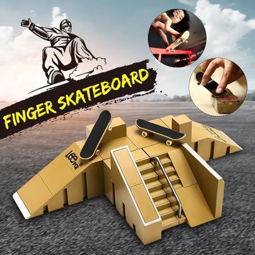 Finger Skateboards Skate Ramp Parts Set Toy Finger Bike Fingers ...