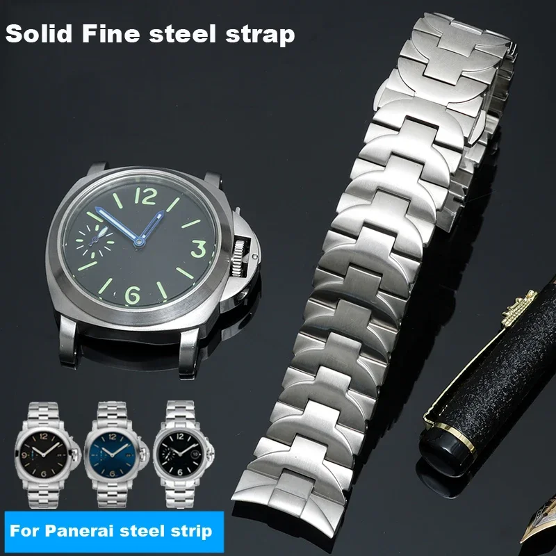 For Panerai strap men's steel band PAM441 111 solid stainless steel ...