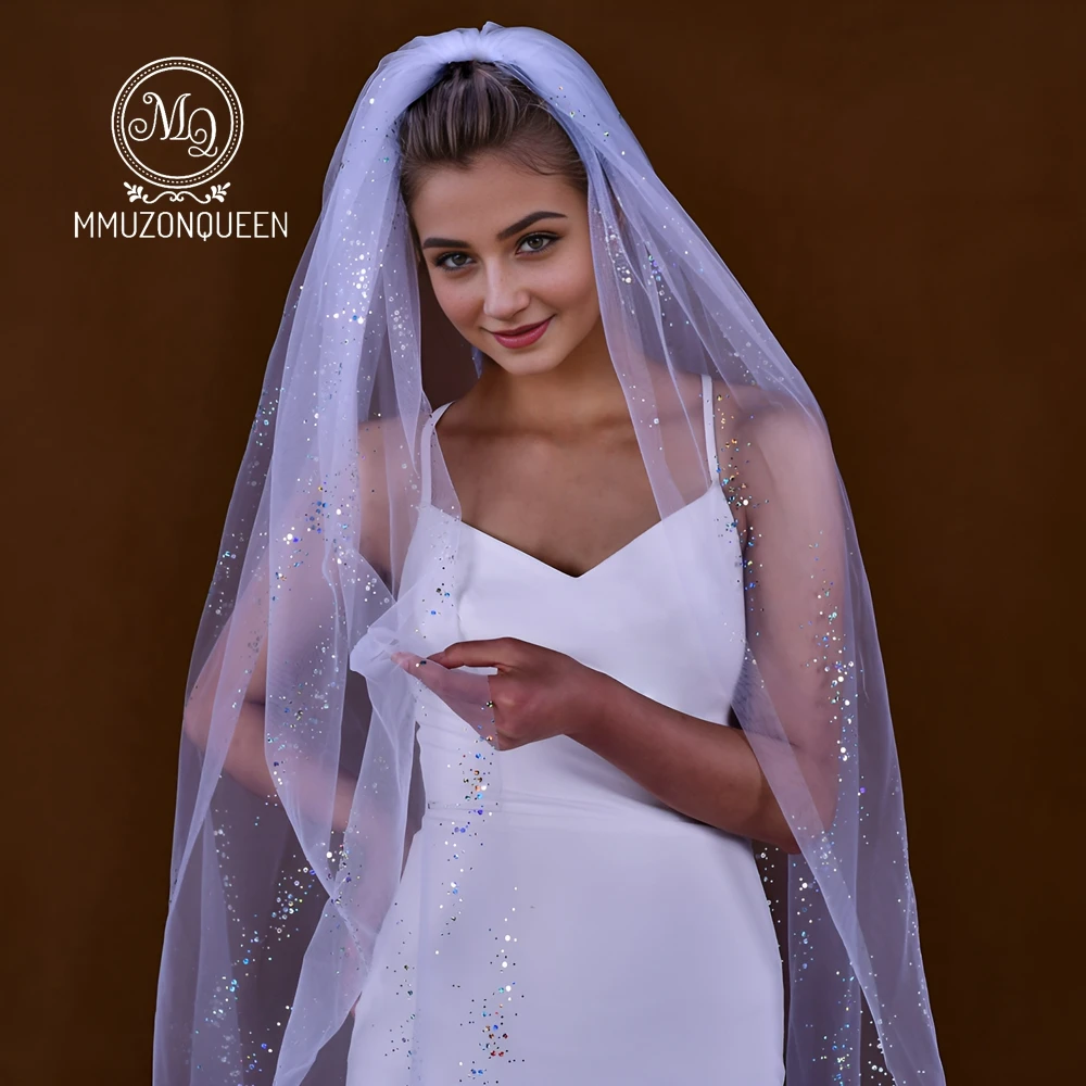 MMQ-M01-Sparkling-Colorful-Sequins-Wedding-Veil-White-Single-Layer-Bridal-Soft-Veil-Long-Wedding ...