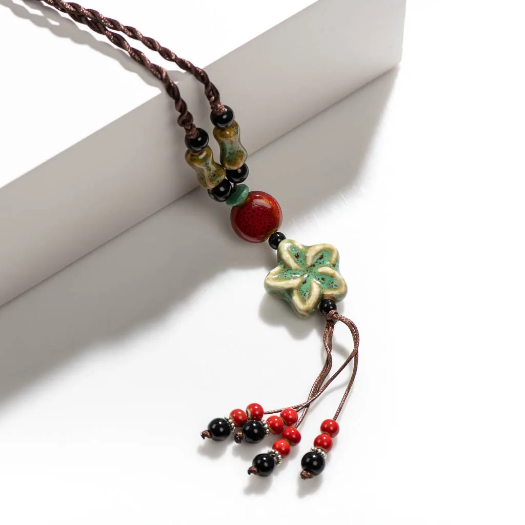 Bohemian-Vintage-Handmade-Necklace-Ceramic-Beads-Pendant-Bulk-Goods ...