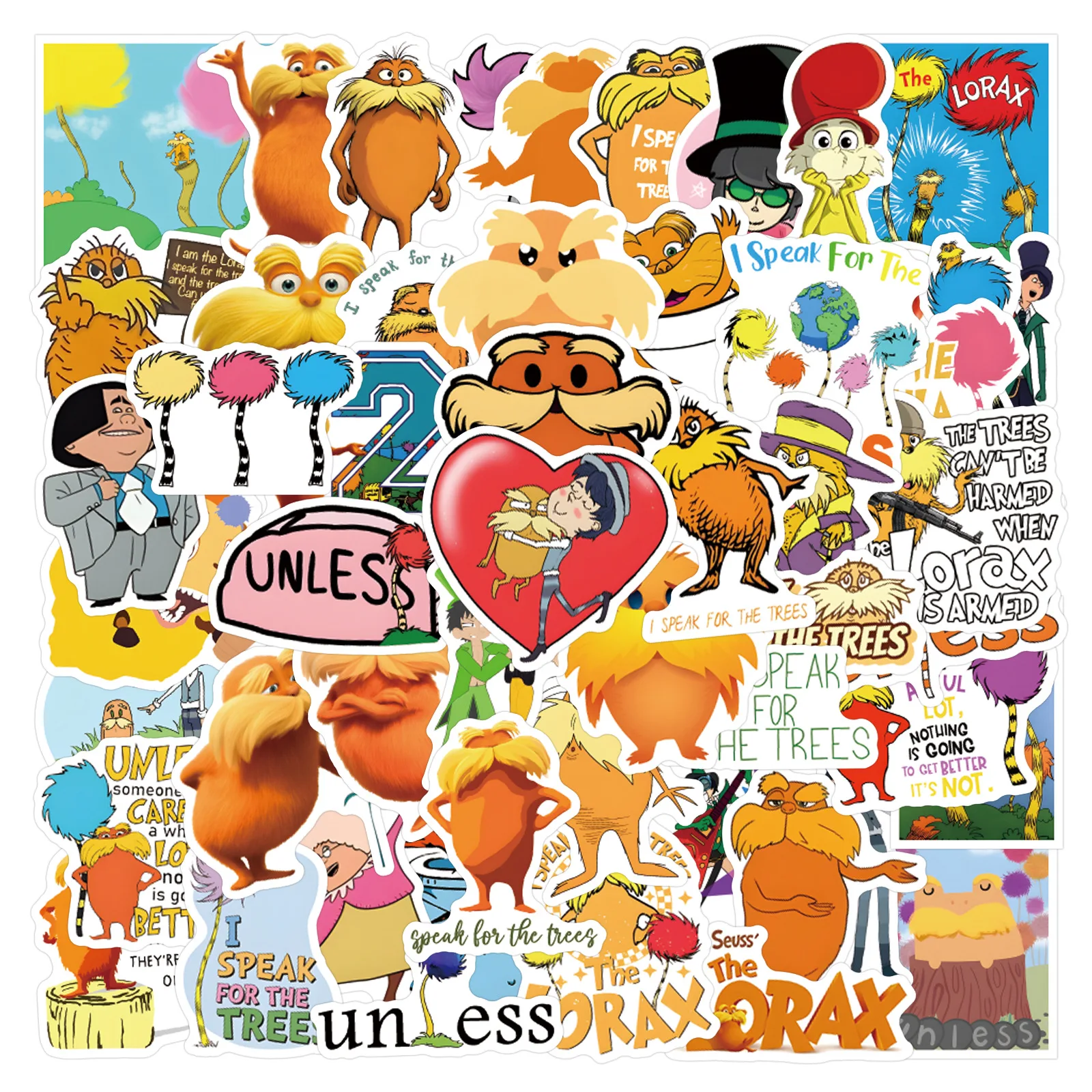 10-30-55PCS-Lorax-Cartoon-Stickers-Animations-Caricature-Decals-Diary ...