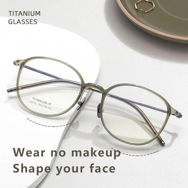 Ultralight Titanium TR90 Myopia Glasses Retro Round Optical ...