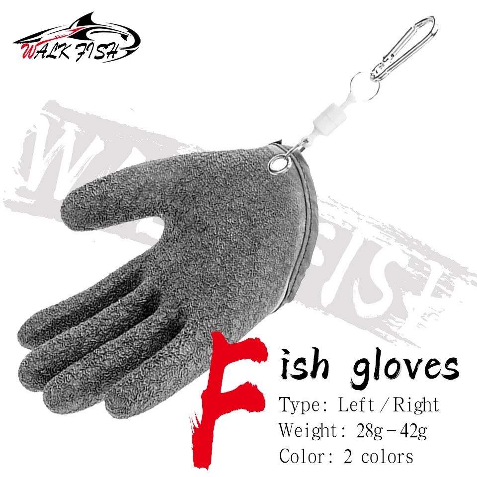 Walk Fish Fishing Gloves Anti-slip Protect Hand From Puncture Scrapes ...