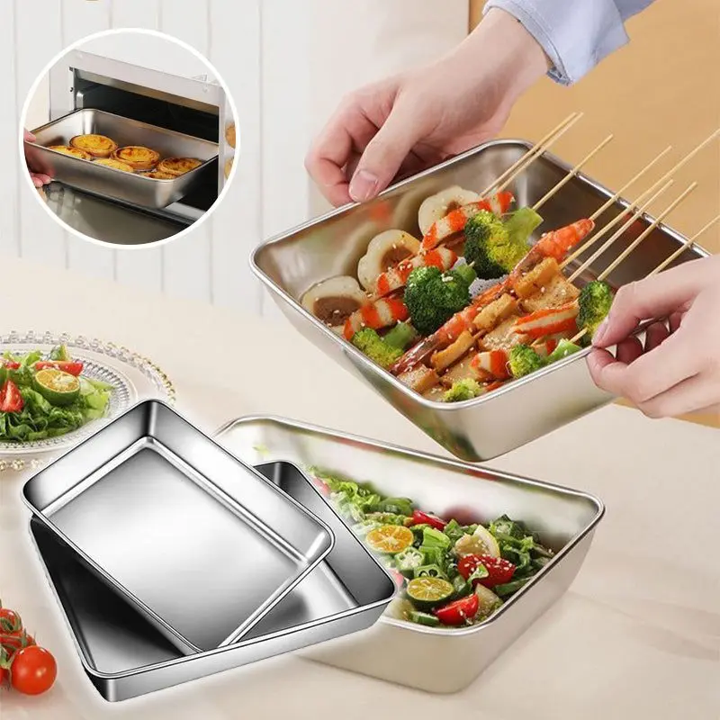 Stainless-Steel-Japanese-Style-Tray-Baking-Tray-Plate-pan-deep-tray ...