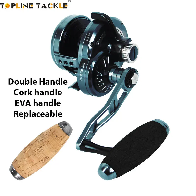 Slow Jigging Fishing Reel Max Drag 30KG Metal Light Overhead Fishing ...