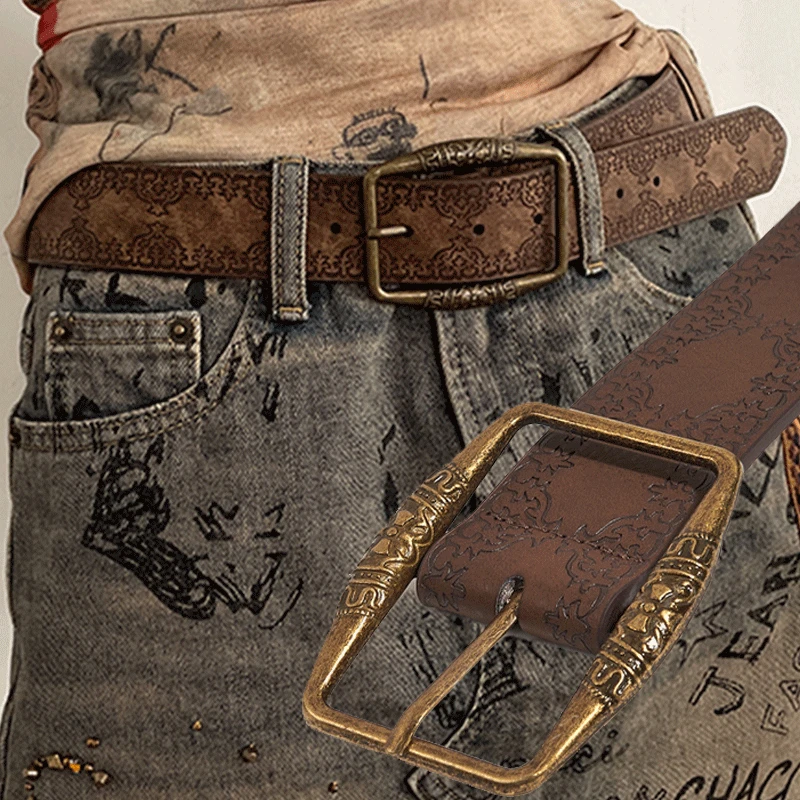 Cinturones-Retro-Y2K-con-estampado-de-patr-n-para-mujer-hebilla-de ...