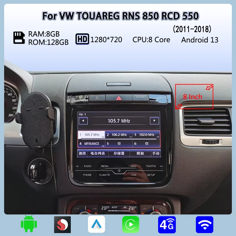For-VW-Touareg-RNS-850-RCD-550-2011-2018-Android-13-Car-Multimedia ...