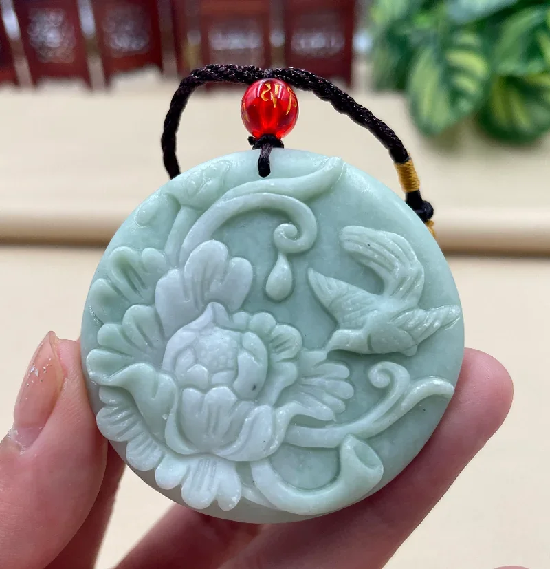 Lantian Jade Flowers Bloom and Wealth Pendant Necklace Accessories ...