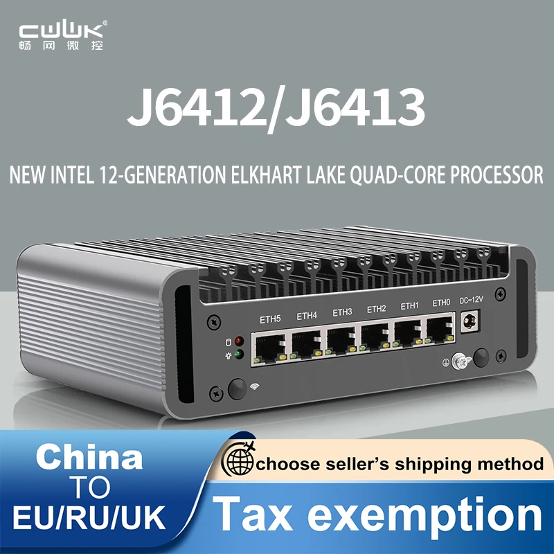 J6412 /J6413Six network Port I226 NIC 2.5G Soft Routing Mini host ...