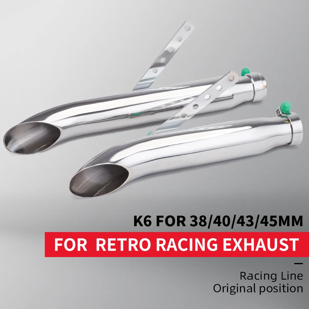Motorcycle Exhaust Muffler Retro Vintage Classic Electroplating Escap ...
