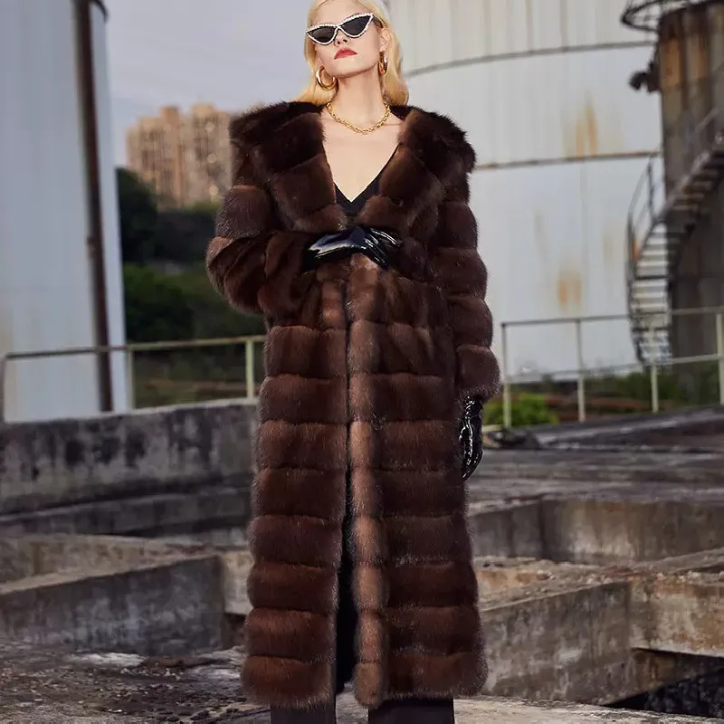 Women Furs Sable Faux Silk