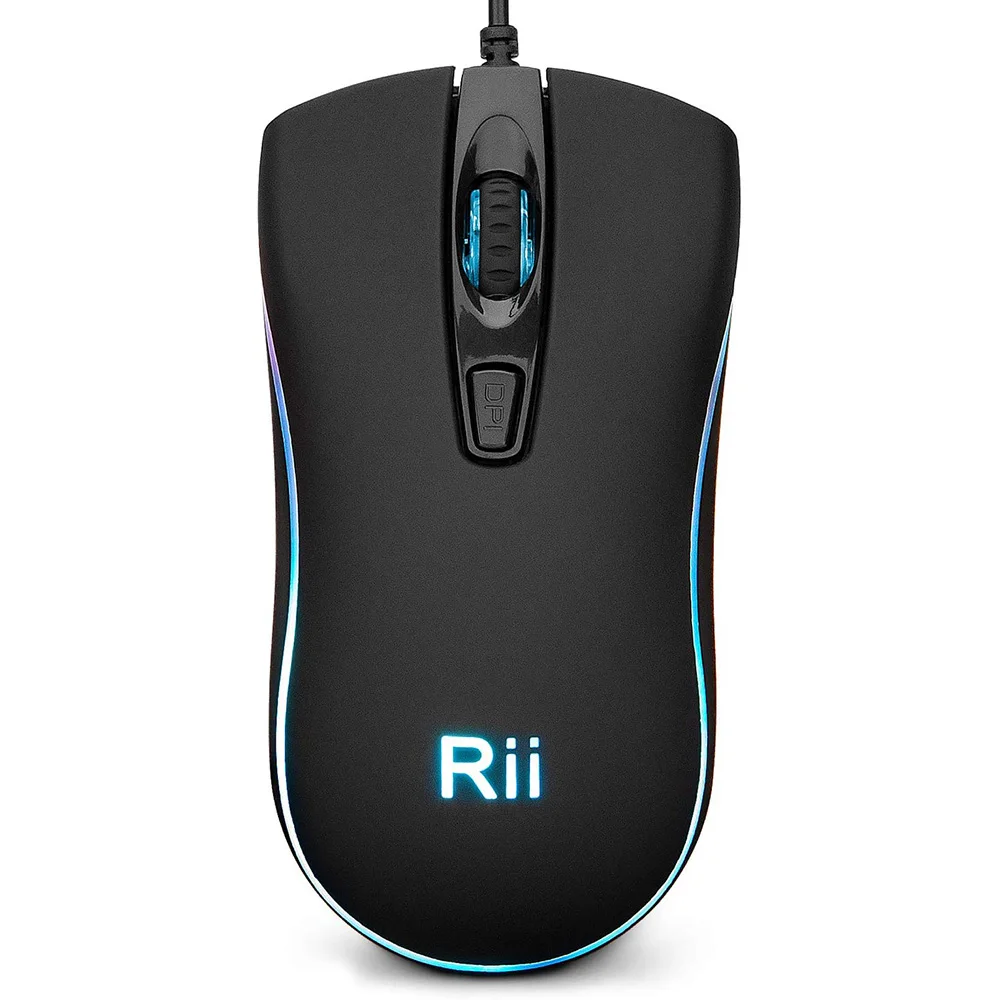 Rii RM105 Wired Mouse, Mouse de computador RGB retroiluminado, 2400 DPI ...