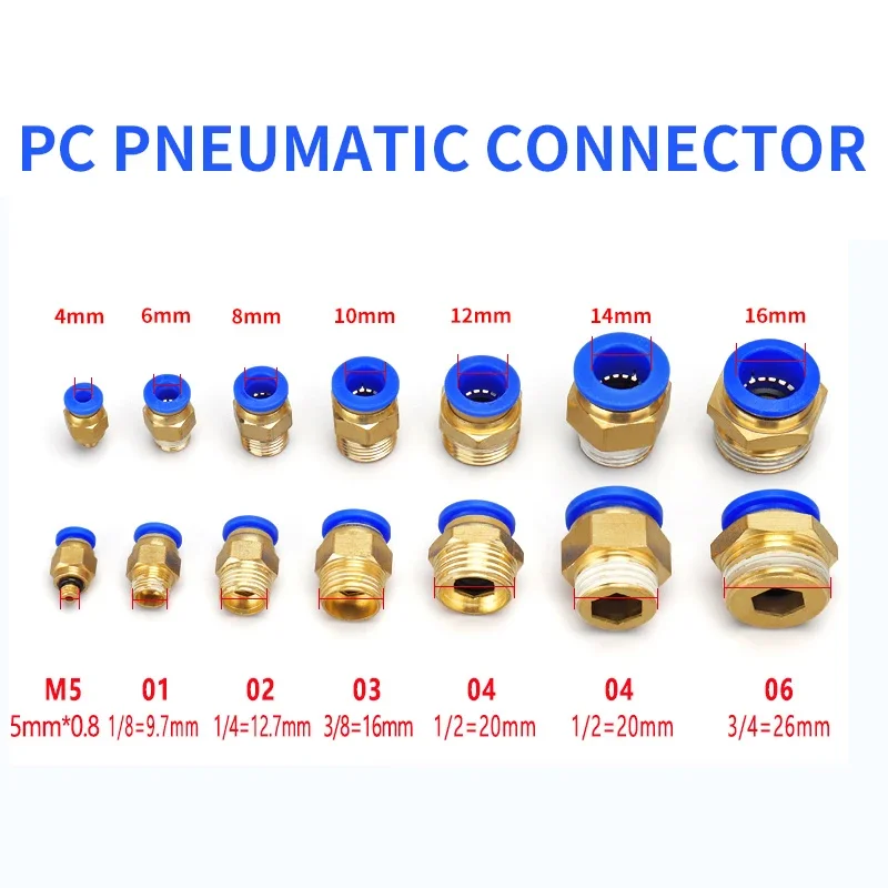 1000-Pcs-500-100-50-Pcs-Pneumatic-PC-Quick-Connector-PC8-02-Threaded ...