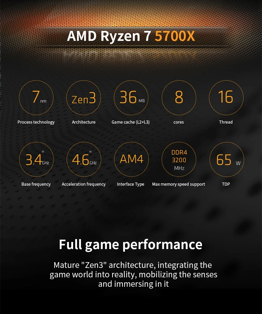 Новый процессор AMD Ryzen 7 5700X R7 5700X 3,4 ГГц Восьмиядерный 16 ...
