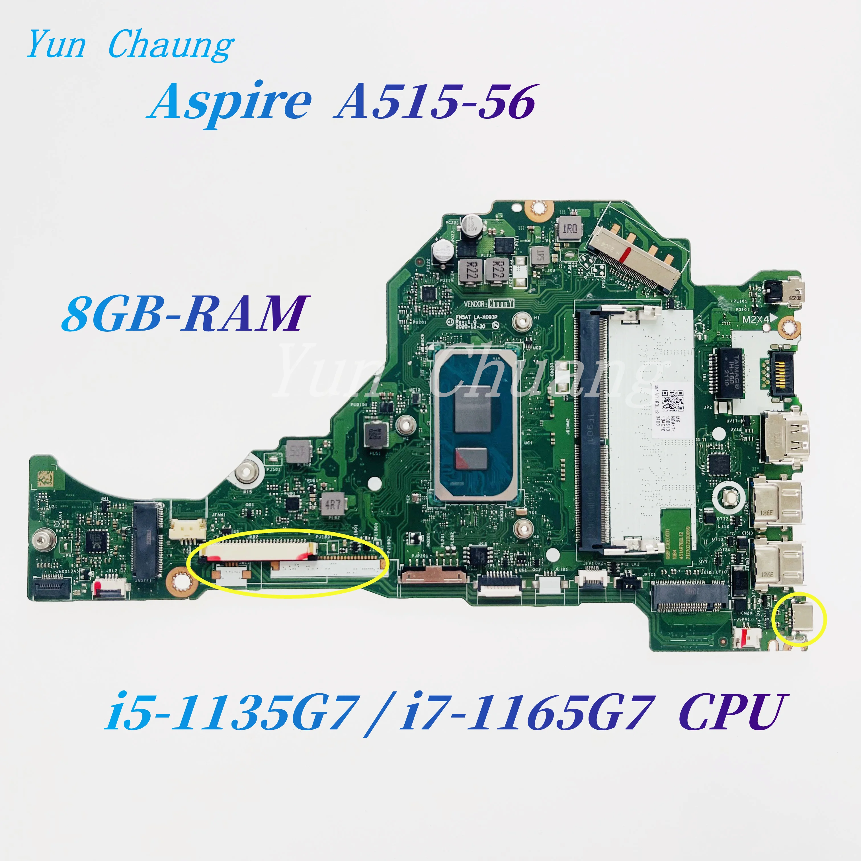 For-Acer-A515-56-A517-52-S50-53-Laptop-Motherboard-FH5AT-LA-K093P-LA ...