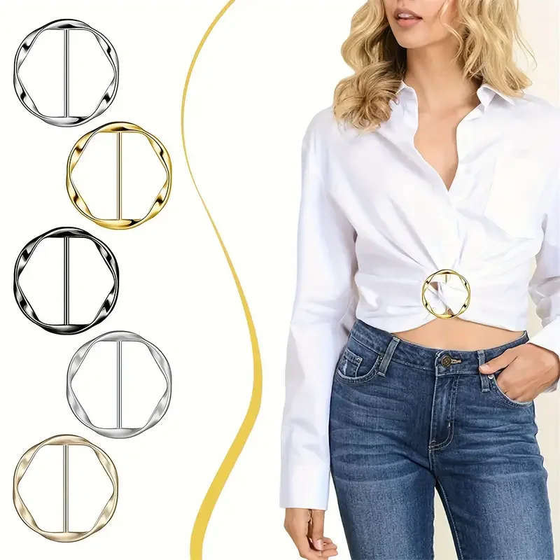 5pcs/set Multipurpose Shirt Ring Belt Buckle Belt and Scarf Adjuster ...
