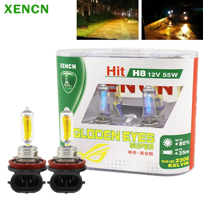 XENCN H8 Golden Eyes Halogen Auto Headlight 12V 55W 2300K Super Yellow ...