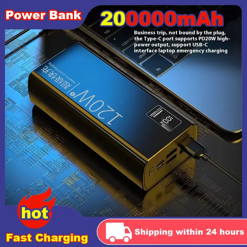 200000mAh-120W-Power-Bank-Super-Fast-Charging-Battery-High-Capacity ...