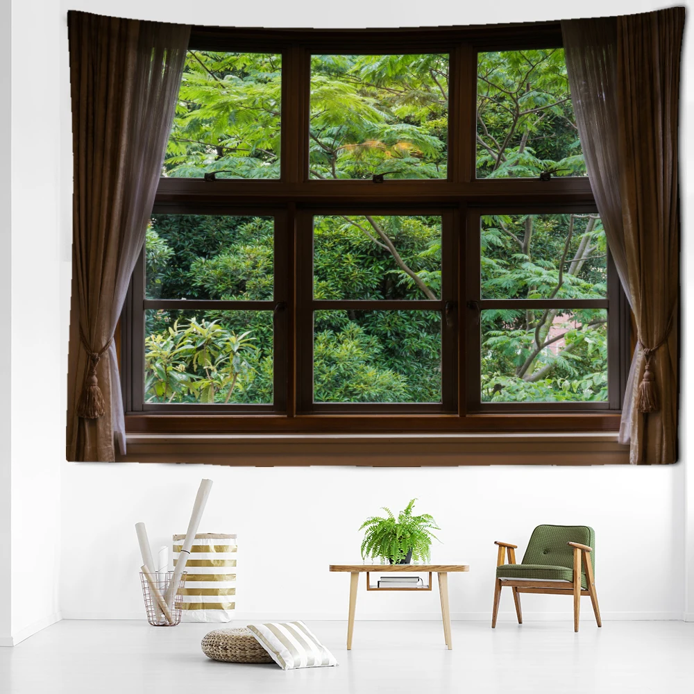 Imitation-Window-Jungle-Scenery-Tapestry-Wall-Hanging-Natural-Bohemian ...