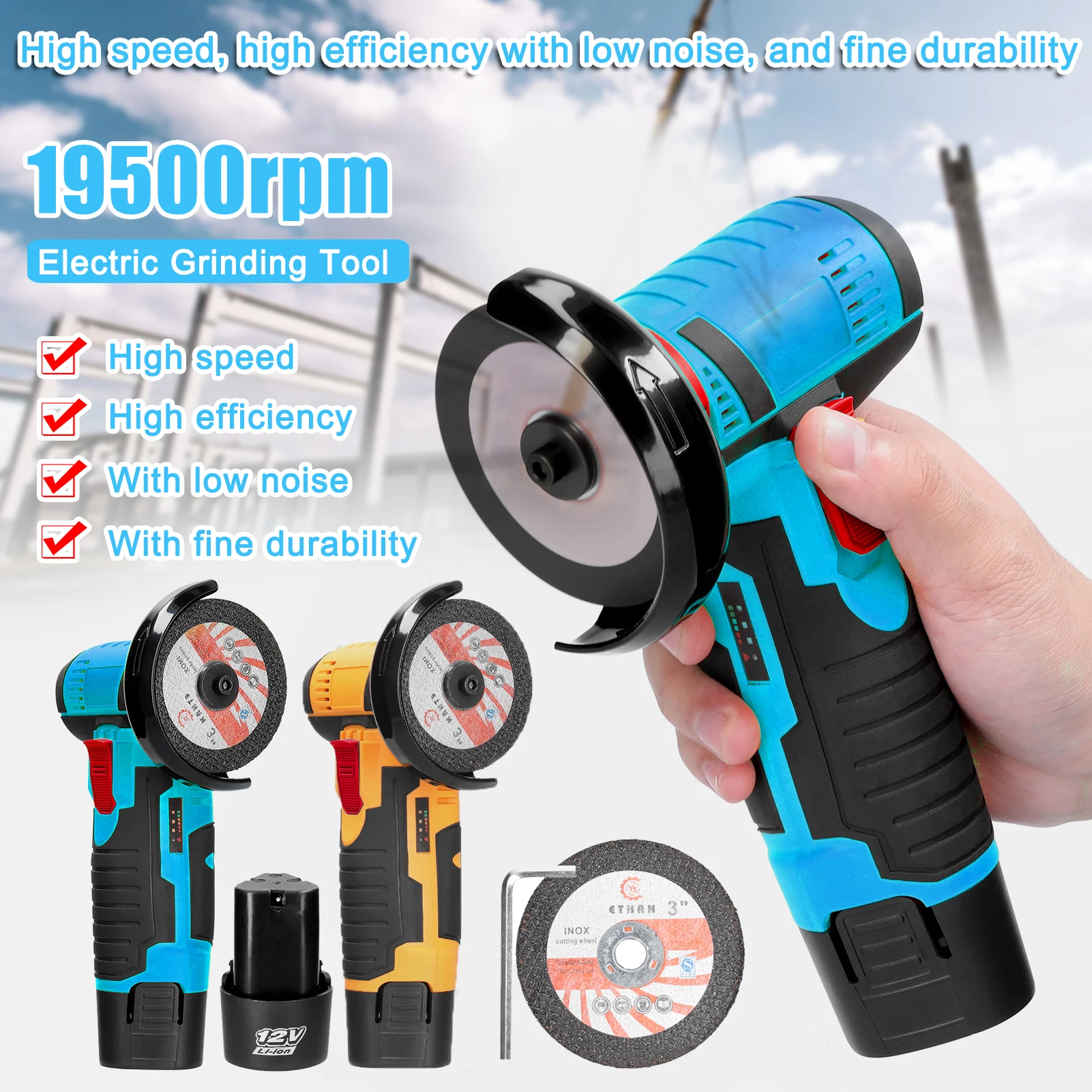 19500rpm-Cordless-Electric-Angle-Grinder-12V-800W-Lithium-Battery ...