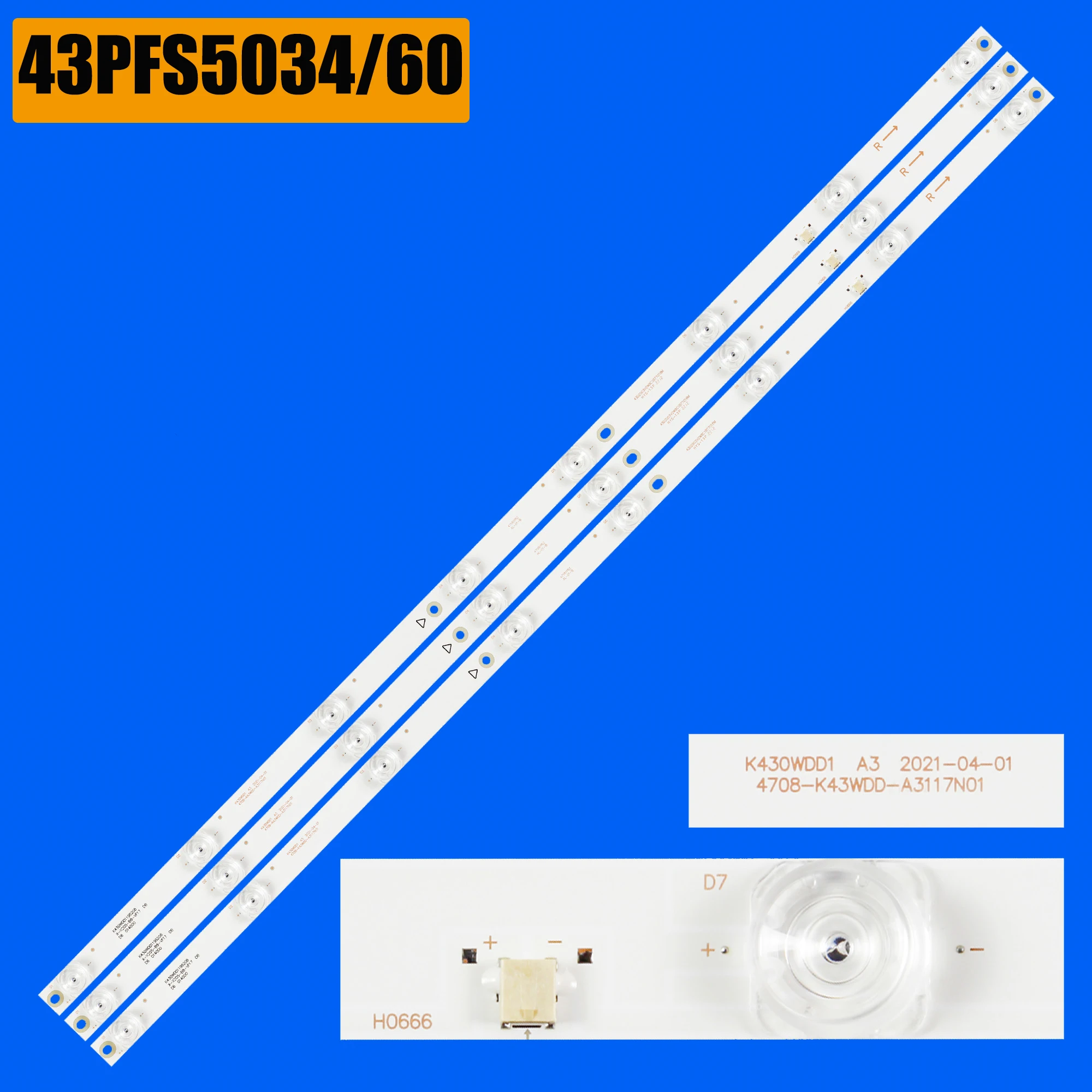 1-5-10-Kit-LED-Backlight-strip-For-43PFS5034-43M1-43LFA69K-43LUA69K ...