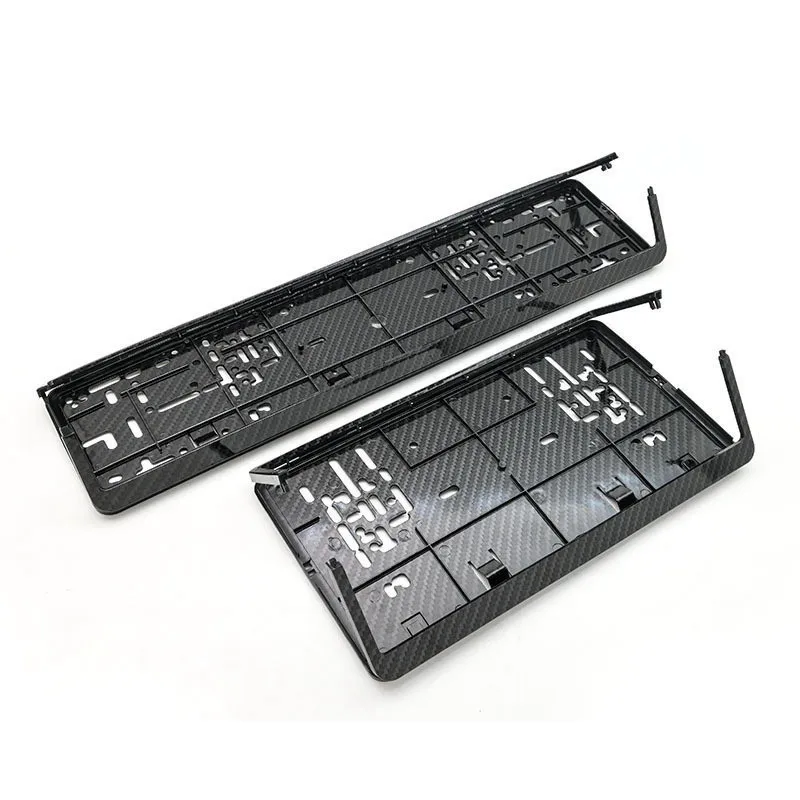 Black Carbon European Euro License Number Plate Frame Tag Holder Mount
