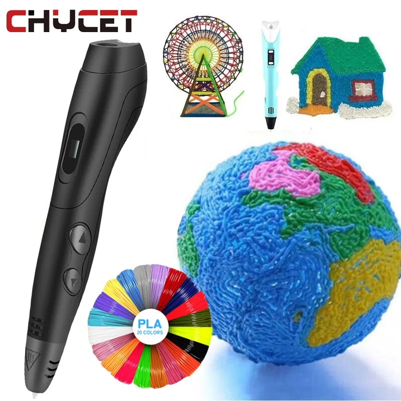 CHYCET bolígrafo 3D ED para niños, Pluma de impresión de dibujo con pantalla LCD, Compatible con ...