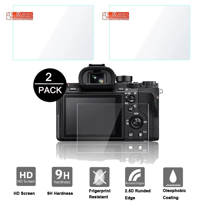2PCS Tempered Glass for Sony A7 II III A7S A7R IV A99 A9 A6300 A6000 ...