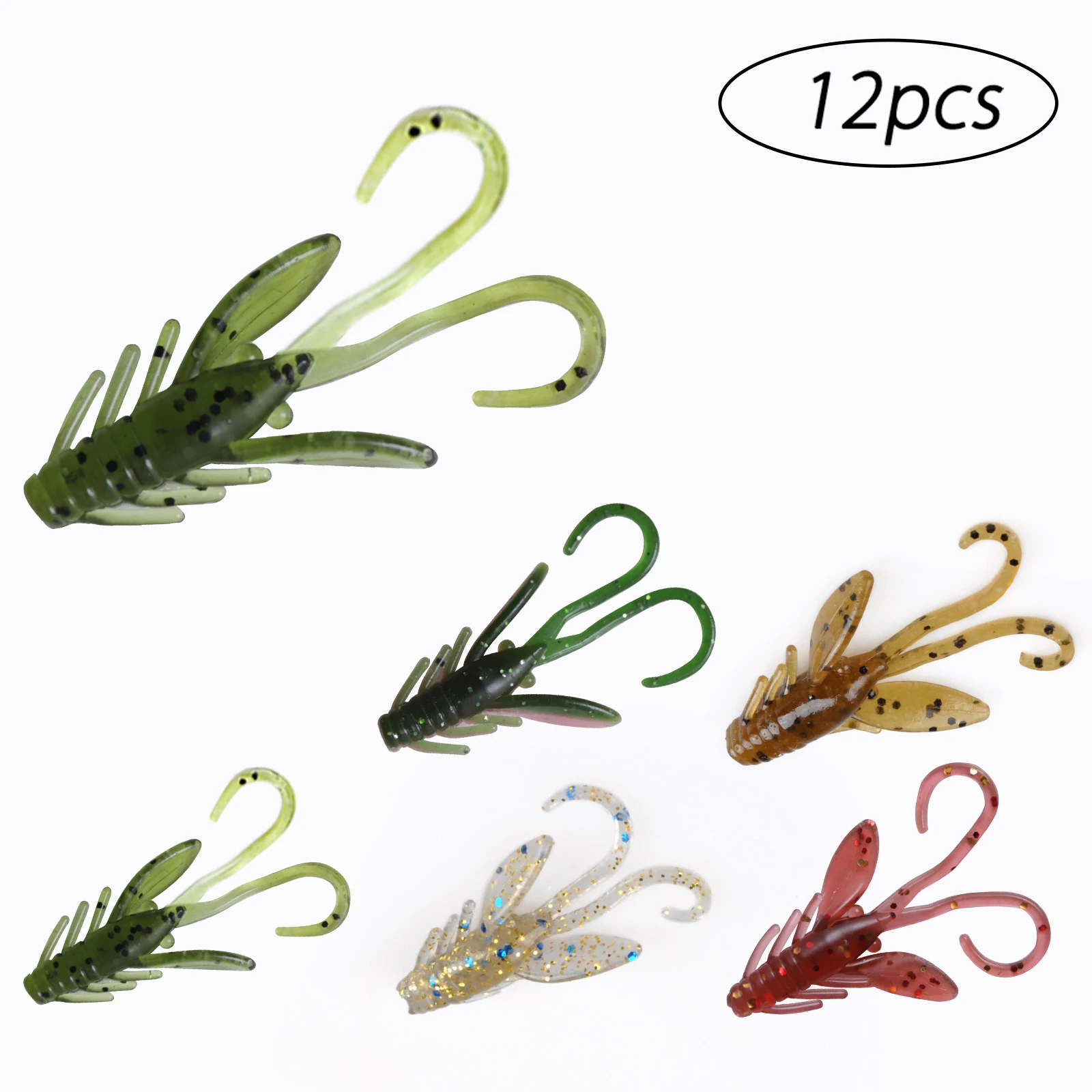 12pcs-Craw-Baby-Fishing-Soft-Plastic-Lures-Saltwater-40mm-Fishing ...