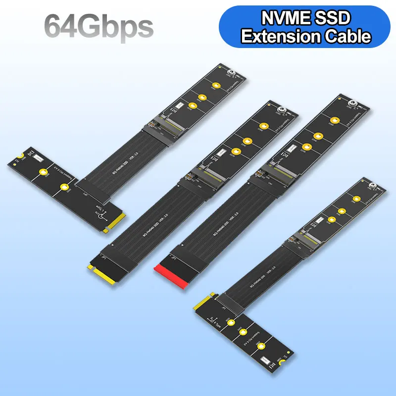 NGFF M.2 M-KEY NVME SSD extensor 20cm 30cm 64Gbps Cable adaptador para ...